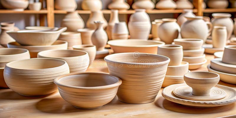 Bisque Fired Ceramic Clay Pieces Creative AI Stock Illustration ...
