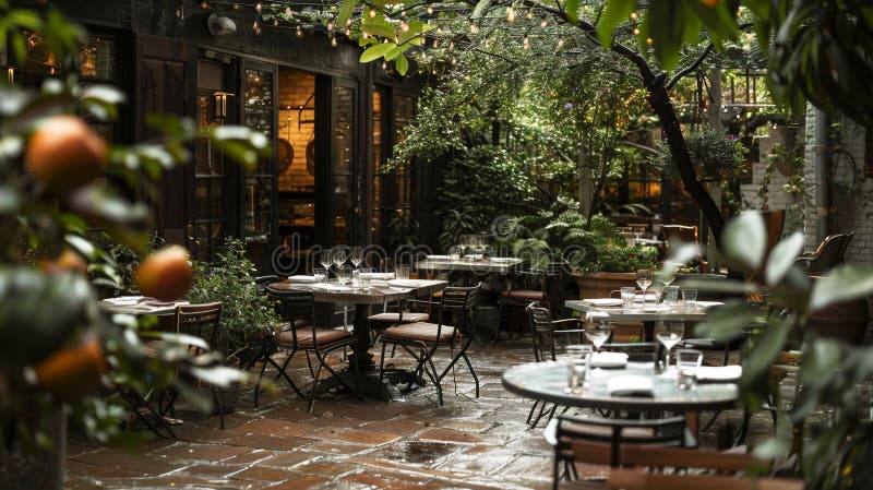 Bistro Interior Showcasing Chef S Garden and Tasting Menu Stock ...