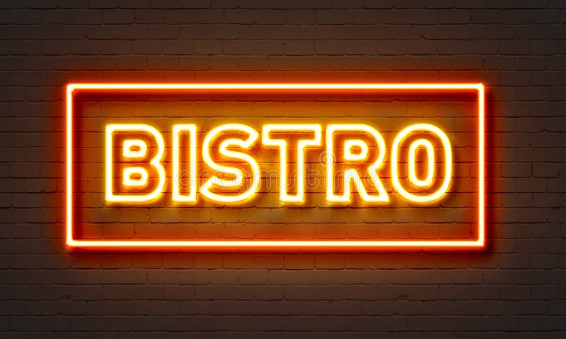 Bistro Neon Sign Brick Wall Background Stock Photos - Free & Royalty ...