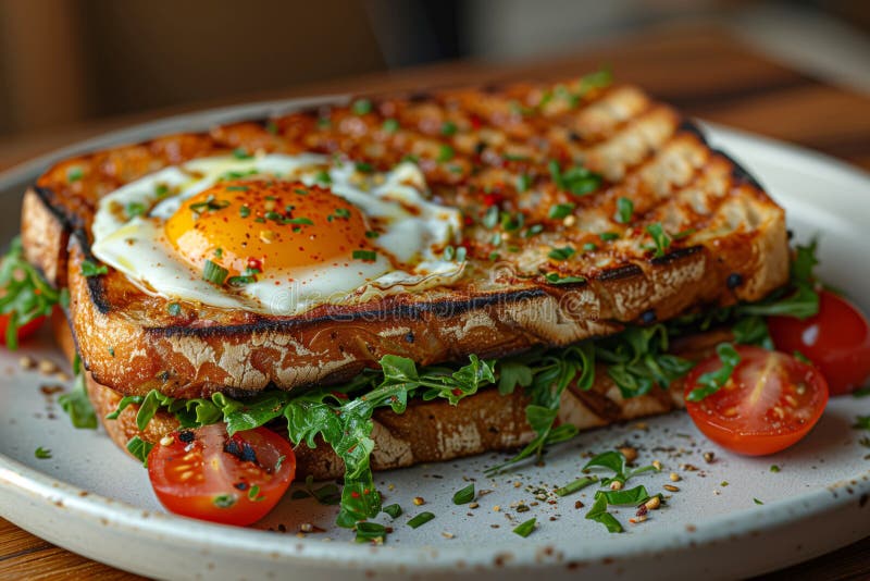 Bistro Style Egg and Tomato Panini, Drizzled with Aromatic Herbs, Menu ...