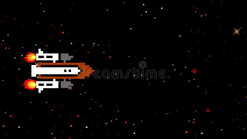 Space Shuttle in Arcade Game Style in Loop Stock Video - Video of ...