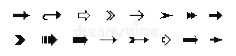 8 Bit Arrow Icon. Pixel Retro Arcade Game Arrow Stock Vector ...