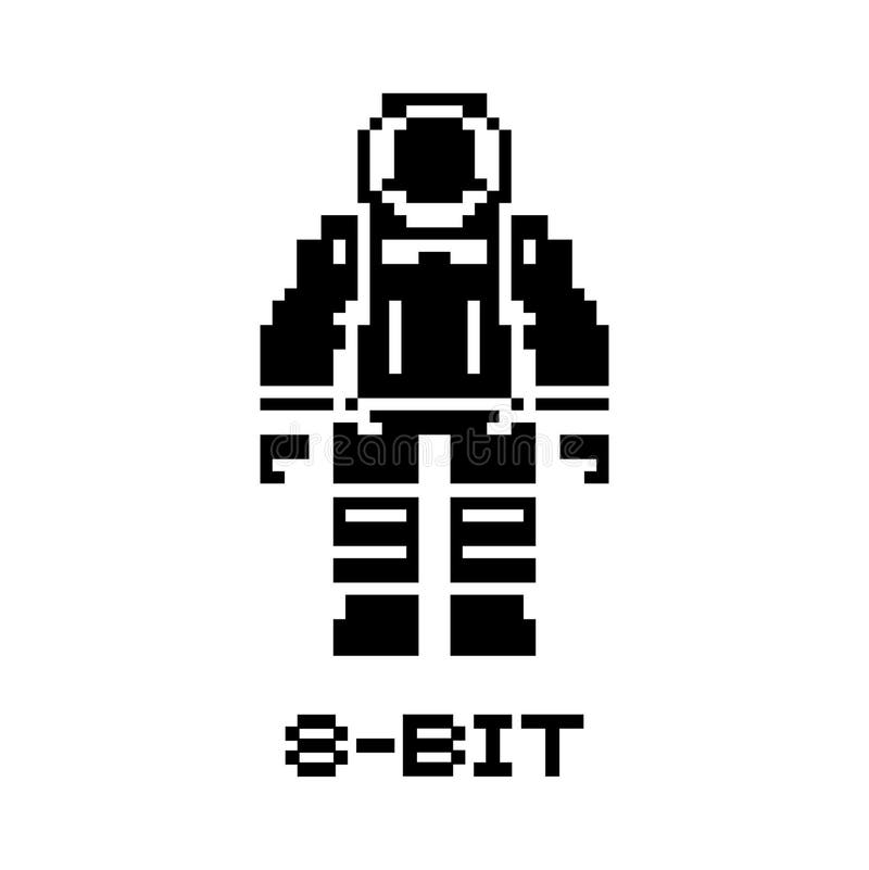 8 bit astronaut design stock vector. Illustration of space - 352754275