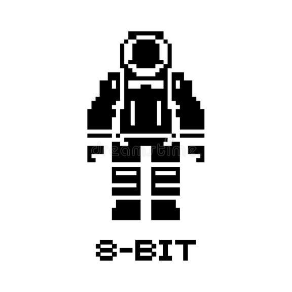 8 bit astronaut design stock vector. Illustration of space - 352754275