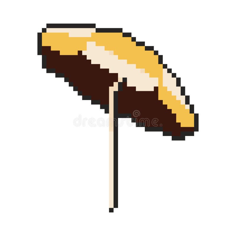 8 Bit Beach Umbrella Icon. Pixel Art Object. Retro 80s,90s Video Game ...