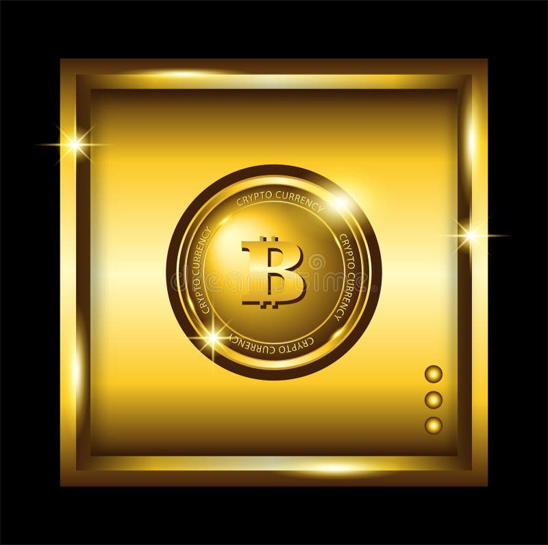 Bitcoin Crypto Currency Logo on Golden Box Editorial Stock Image ...