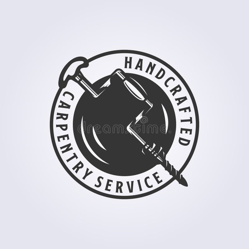Bit and Brace Hand Drill Tool Logo, Carpentry Symbol Vector ...