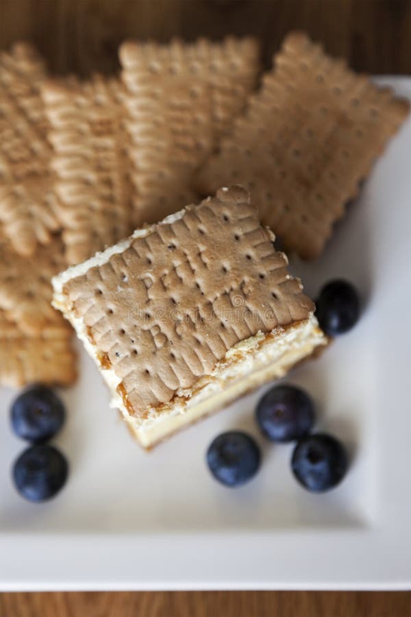 3bit cake with biscuits stock image. Image of piece, fresh - 74504087