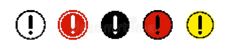 8 Bit Caution Road Sign Icon. Pixel Error Retro Banner. Stock Vector ...