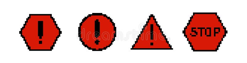 8 Bit Caution Road Sign Icon. Pixel Error Retro Banner Stock Vector ... 8 Bit Caution Road Sign Icon. Pixel Error Retro Banner Stock Vector ...