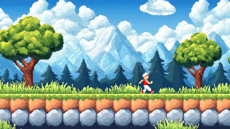 8-bit Character Running in Classic Platformer Style, Featuring Smooth ...