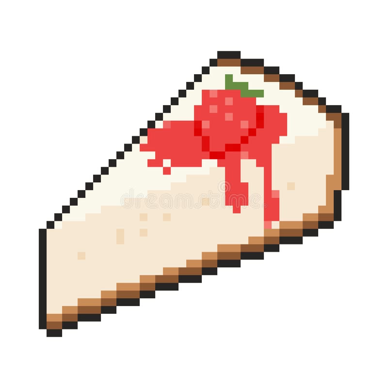 8 Bit Cheesecake Icon. Pixel Art Object. Old School Vintage Game ...