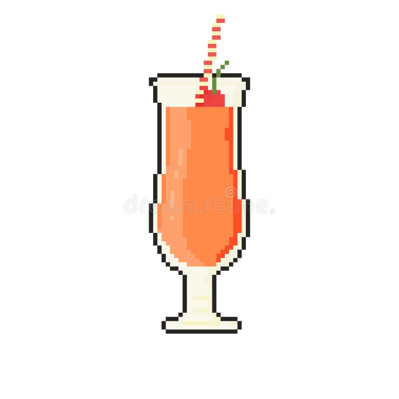 8 Bit Cocktail Icon. Pixel Art Object. Old School Vintage Game Graphics ...