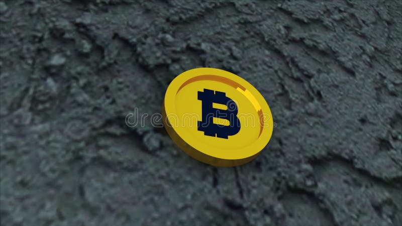 Bit Coin is on Concrete Surface, it is Symbol of Electronic Virtual ...
