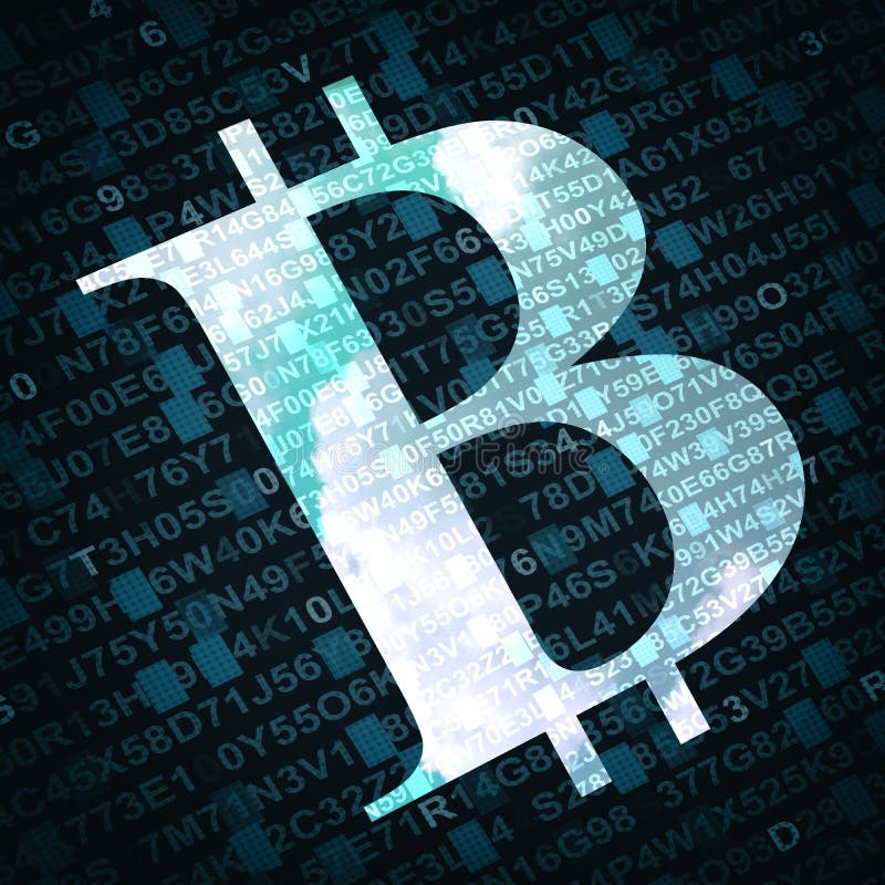 Bit Coin Currency Symbol with Numbers and Letters on Background Stock ...