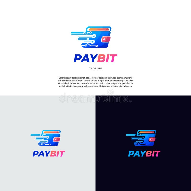 Bit Coin Digital Payment Wallet Logo Design Stock Illustration ...
