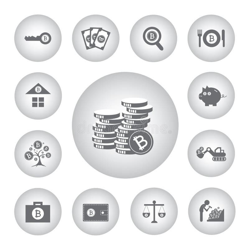 Bit coin icon set stock vector. Illustration of dollar - 59042339