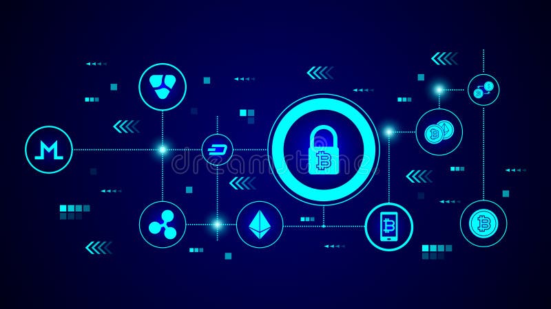 Bit Coin Lock Icon. from Crypto Set Stock Illustration - Illustration ...