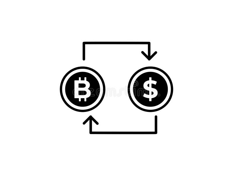 Bit Coin To Dollar Currency Conversion Icon Stock Illustration ...