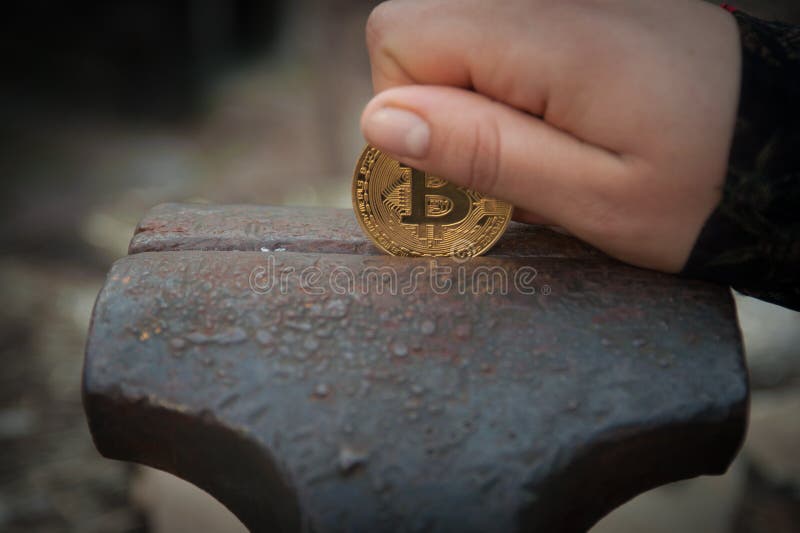 Bit coin in vice stock photo. Image of financial, crypto - 128277960