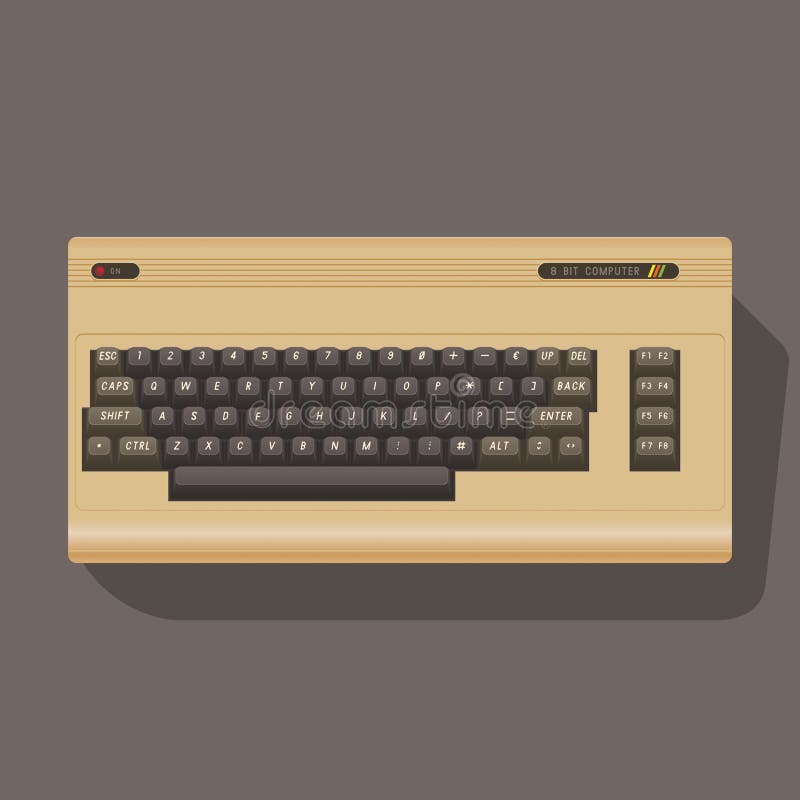 An 8 bit computer stock vector. Illustration of microcomputer - 83670600