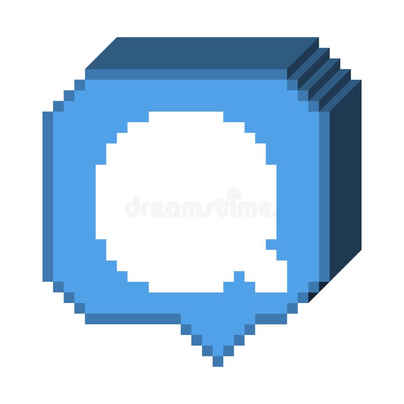8 bit 3D comment icon stock vector. Illustration of cyber - 112224492