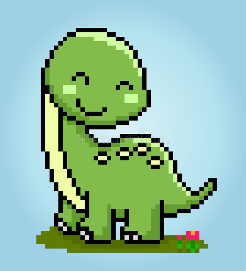 8 Bit Dinosaur Pixels. Animals in Vector Stock Vector - Illustration of ...