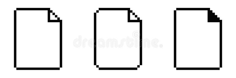 8 Bit Document Icon. Pixel 8bit Text File Old Retro Symbol Stock Vector ...