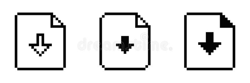 8 Bit Document Icon. Pixel 8bit Text File Old Retro Symbol Stock Vector ...