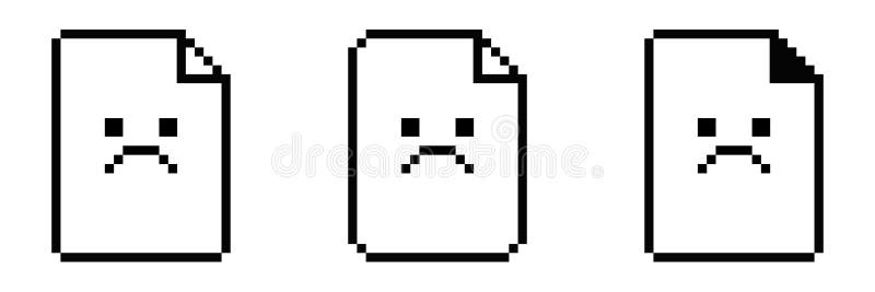 8 Bit Document Icon. Pixel 8bit Text File Old Retro Symbol Stock Vector ...