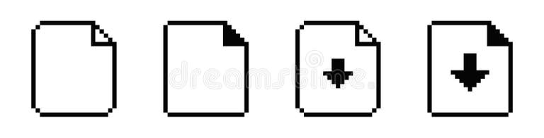 8 Bit Document Icon. Pixel 8bit Text File Old Retro Symbol Stock Vector ...