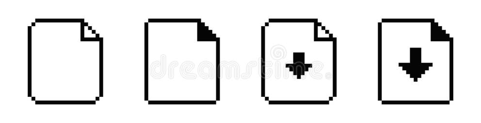 8 Bit Document Icon. Pixel 8bit Text File Old Retro Symbol Stock Vector ...