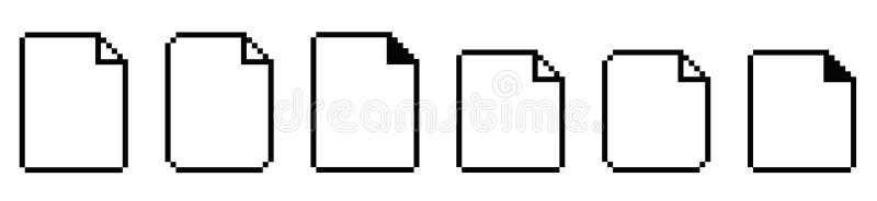 8 Bit Document Icon. Pixel 8bit Text File Old Retro Symbol Stock Vector ...