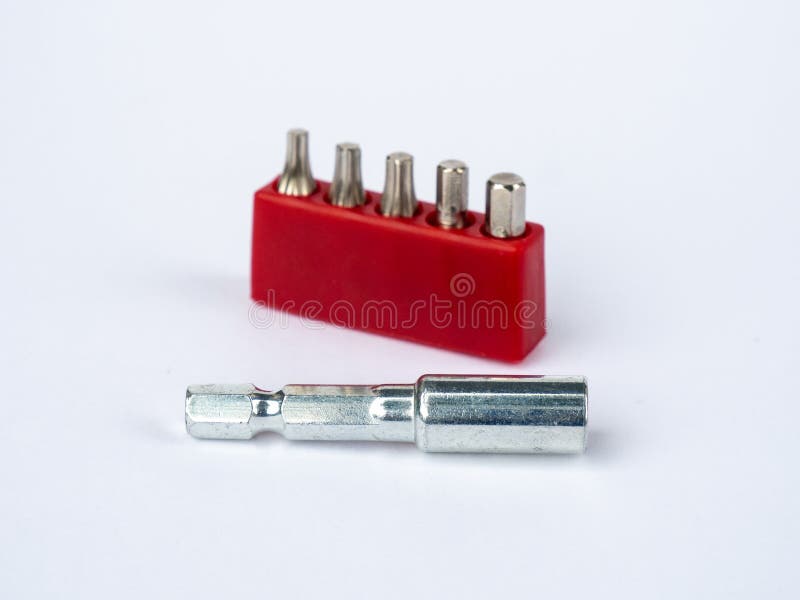 Bit Extension and Screwdriver Replaceable Heads Set Stock Image - Image ...
