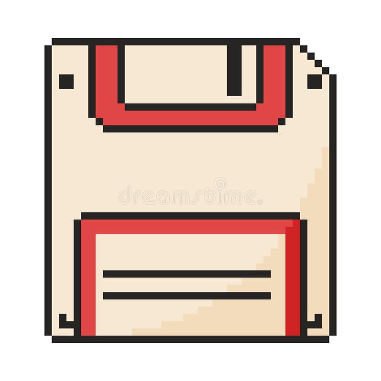 8 Bit Floppy Disk Icon. Pixel Art Object Stock Vector - Illustration of ...