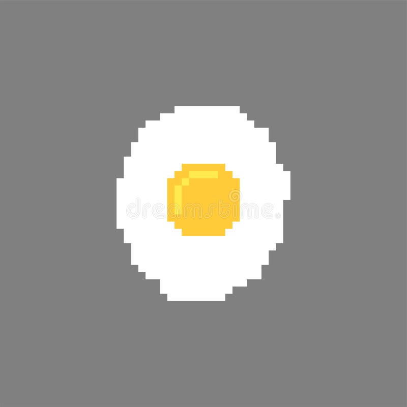 8 Bit Fried Egg Pixel Art. Pixelated Breakfast Concept Stock Vector ...