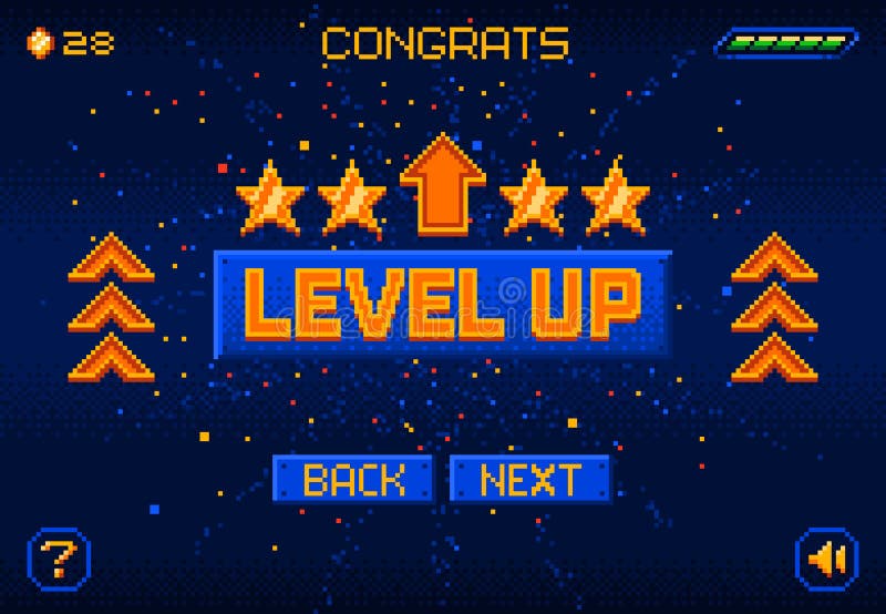 8bit Game Level Up Pixel Screen Background Stock Vector - Illustration ... 8bit Game Level Up Pixel Screen Background Stock Vector - Illustration ...