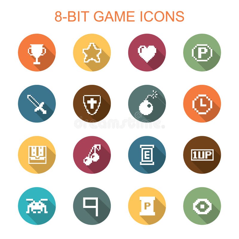 8 bit item icons color stock vector. Illustration of internet - 40981228