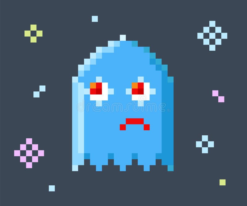 8 Bit Ghost. Monster in Old Game Stock Vector - Illustration of ...