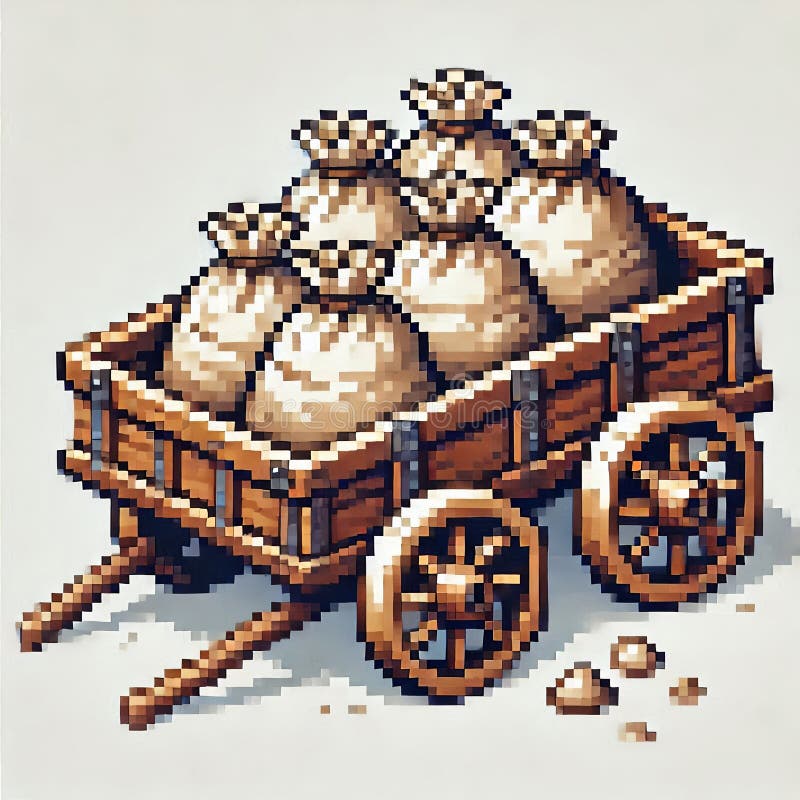 8-bit Harvest Transport stock illustration. Illustration of 8bit ...