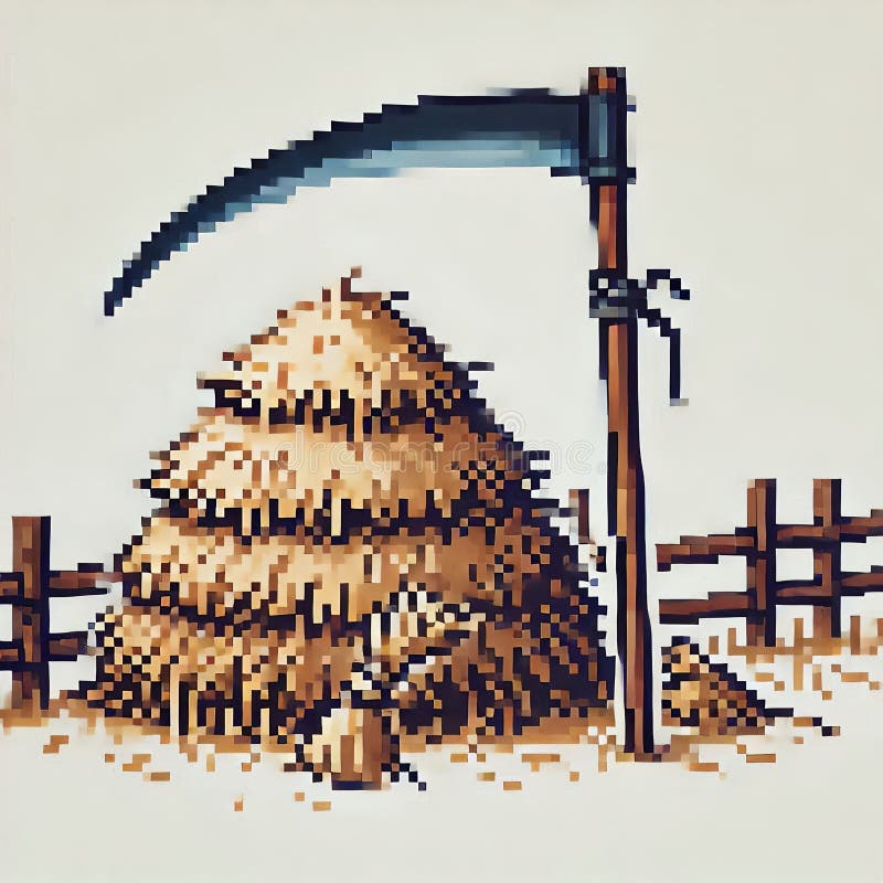 8-bit Harvesting Scythe stock illustration. Illustration of tool ...