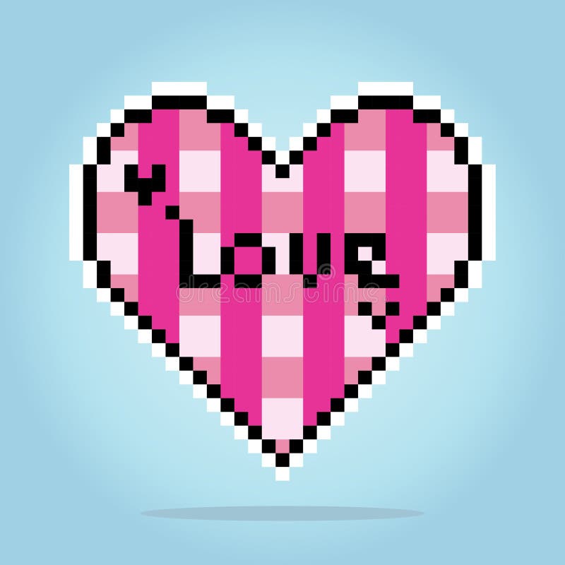 8-bit Heart Symbol Pixels. Love Icon in Vector Stock Illustration ...