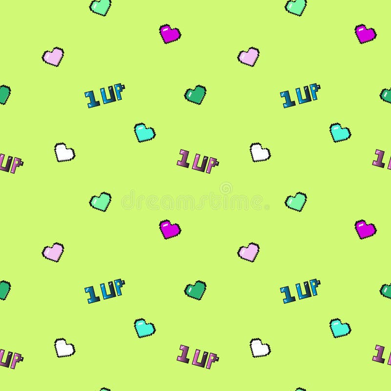 8 bit hearts pattern stock vector. Illustration of seamless - 78751334