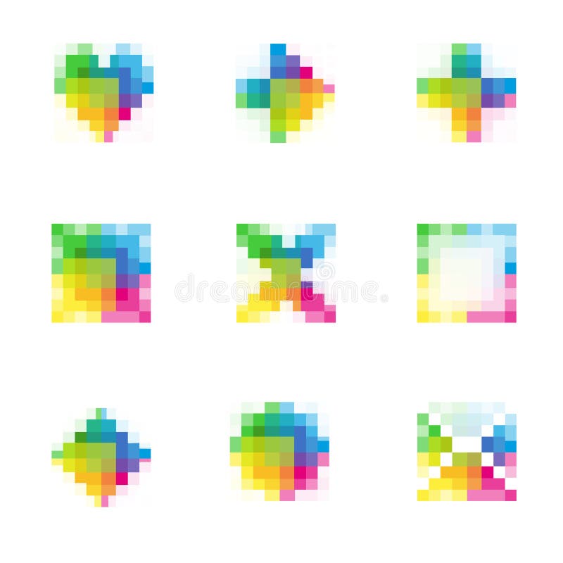 9 bit item icons, flat stock vector. Illustration of flat - 73382329