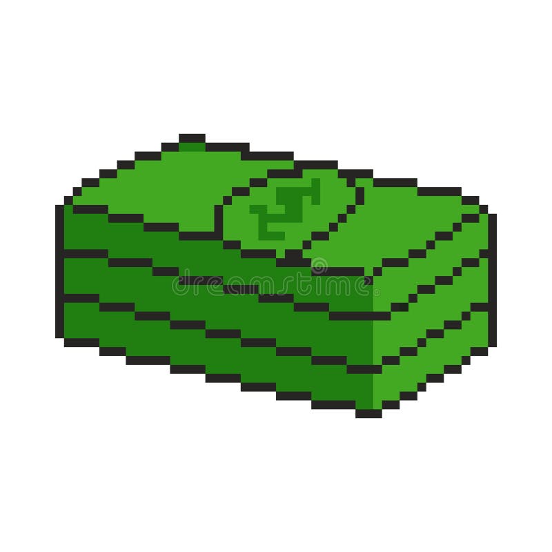 8 Bit Money Icon. Pixel Art Object. Retro 80s,90s Video Game Graphics ...