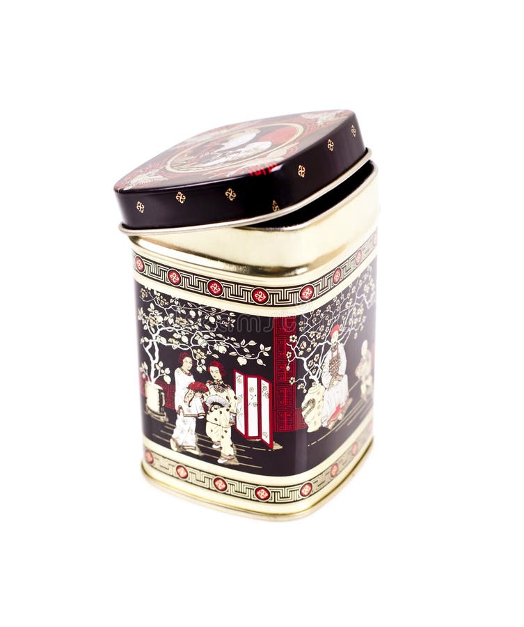 A Bit Open Tea Box on White Background Stock Photo - Image of cook ...
