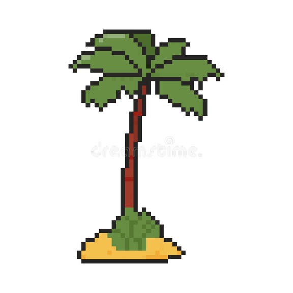8 Bit Palm Tree Icon. Pixel Art Object. Old School Vintage Game ...