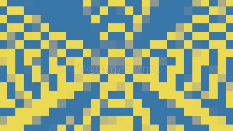 8 Bit Pattern with Blue and Yellow Pixels Stock Video - Video of ...