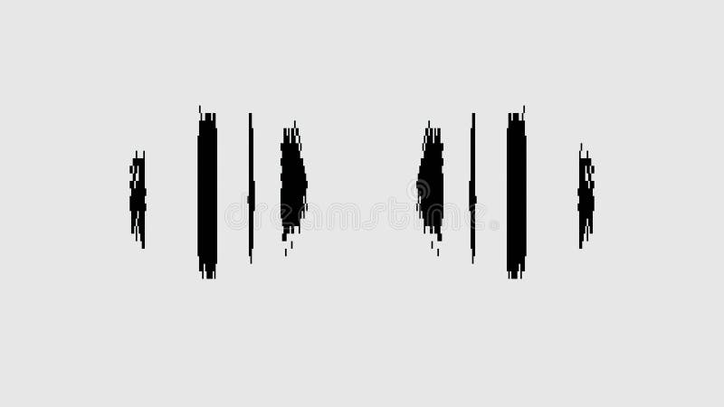 8-bit Pattern Pixel Design Black Glitch on White Stock Illustration ...