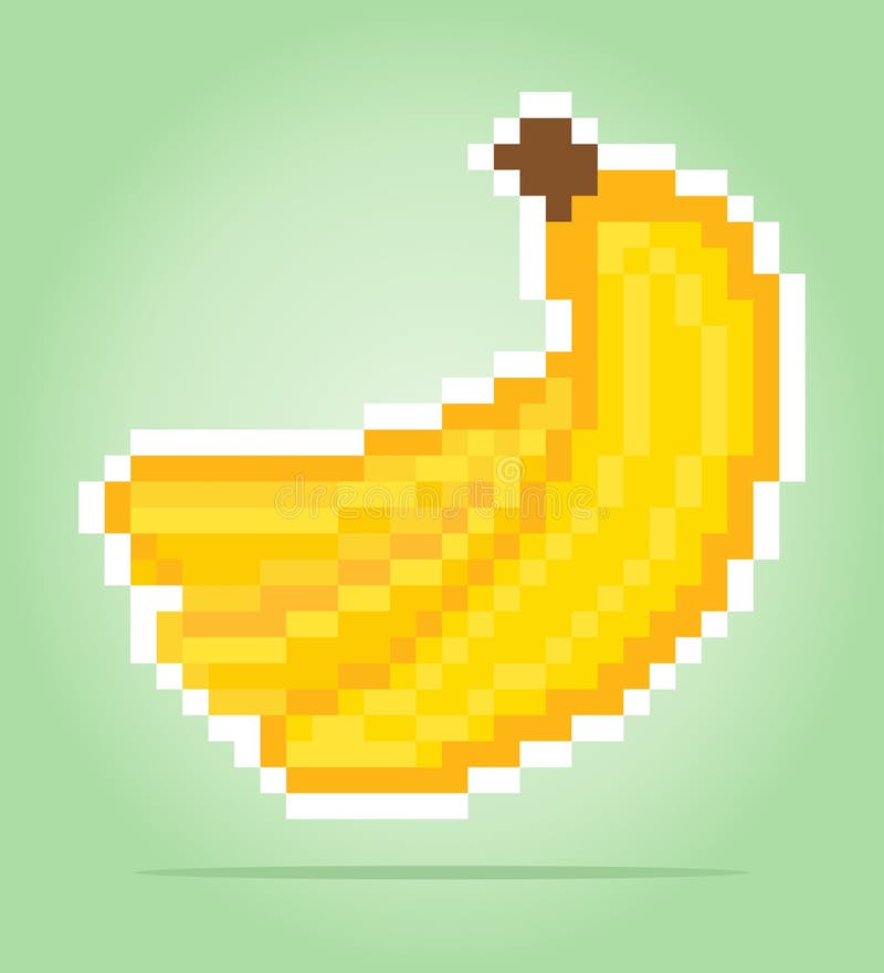 8 Bit Pixel Art Banana. Fruit Pixels for Game Assets in Vector Stock ...
